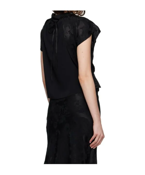 MAISON MARGIELA Floral Brocade Peplum Blouse