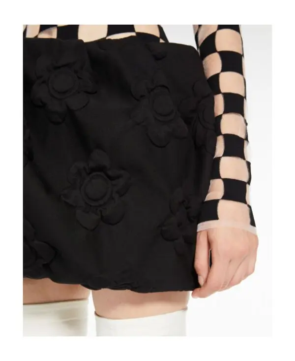 Sportmax Jacquard Geometric Ruched Puffball Mini Skirt