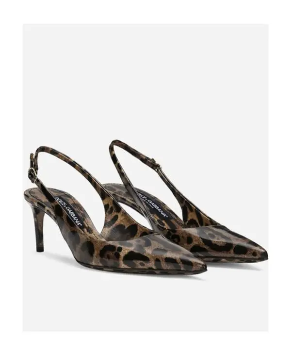 Dolce & Gabbana Leopard Print Slingback Pumps