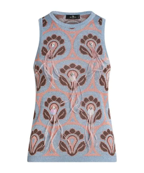 Etro Patterned Jacquard Knit Tank Top