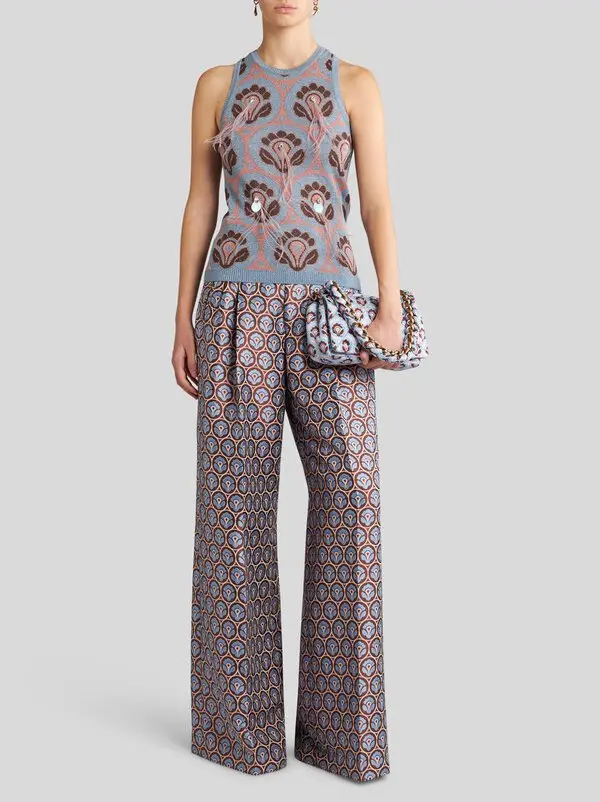 Etro Patterned Jacquard Knit Tank Top