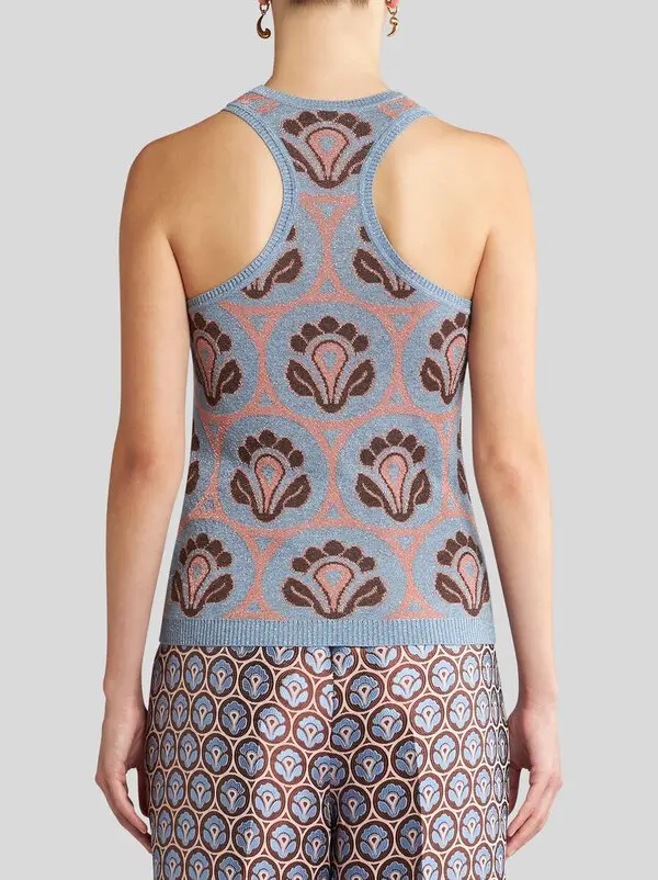 Etro Patterned Jacquard Knit Tank Top