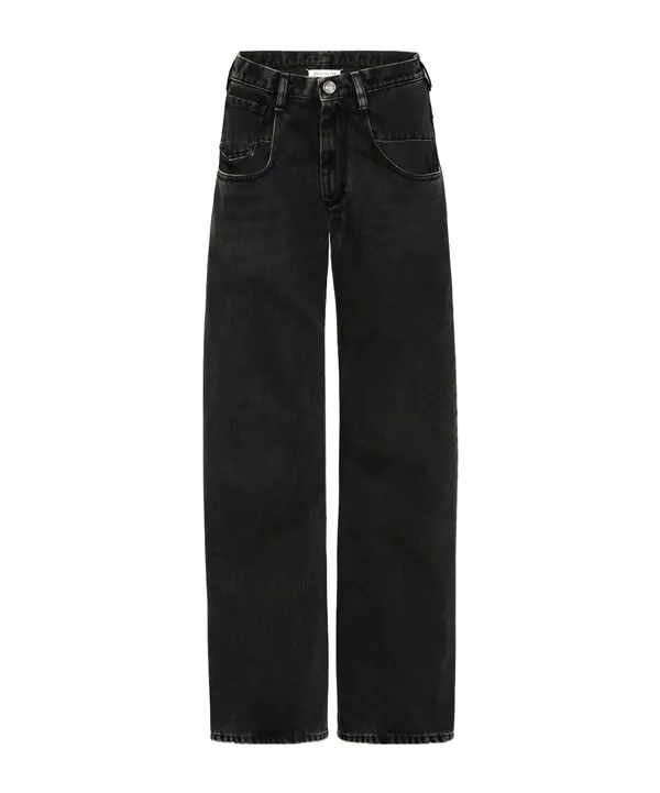 MAISON MARGIELA Relaxed Fit Straight Jeans With Large Pockets - Black