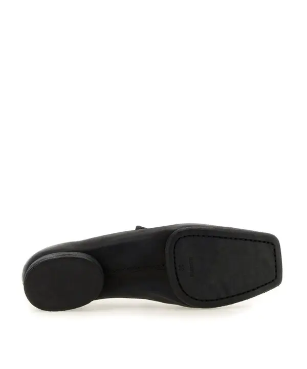UMA WANG Square-toed Ballet Flats With Criss-cross Straps - Black