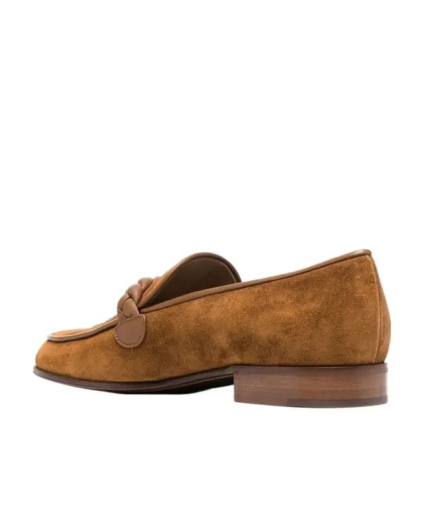 GIANVITO ROSSI Massimo Braided Suede Loafers - Brown