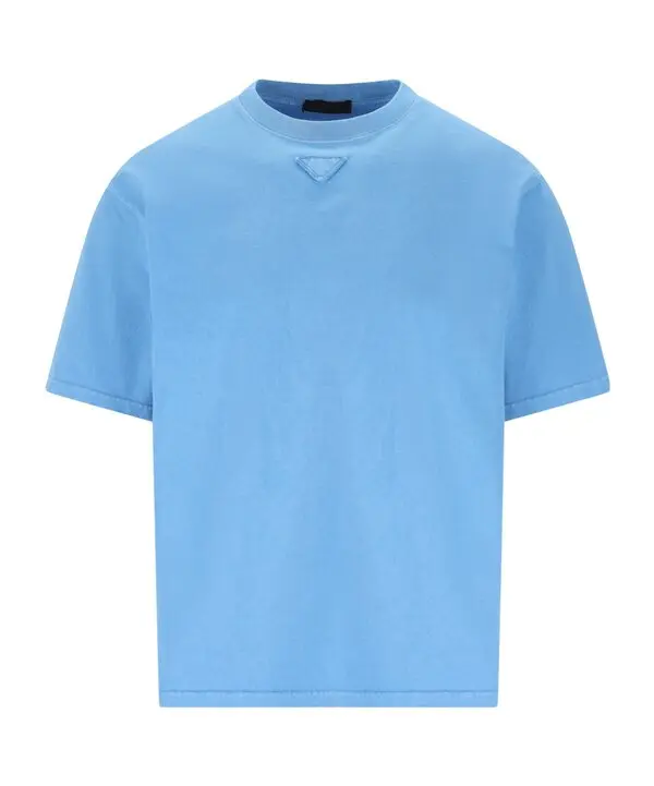 Prada Short-sleeved Crewneck T-shirt - Light Blue