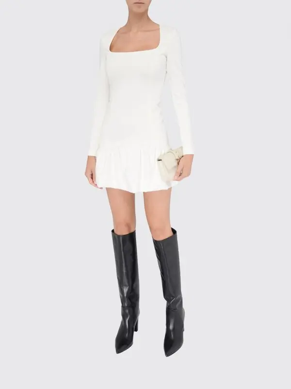 Pinko Square-neck Mini Dress With Ruffled Hem