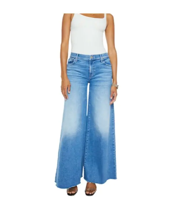 MOTHER Denim Trousers With Belt Loops - Medium Blue
