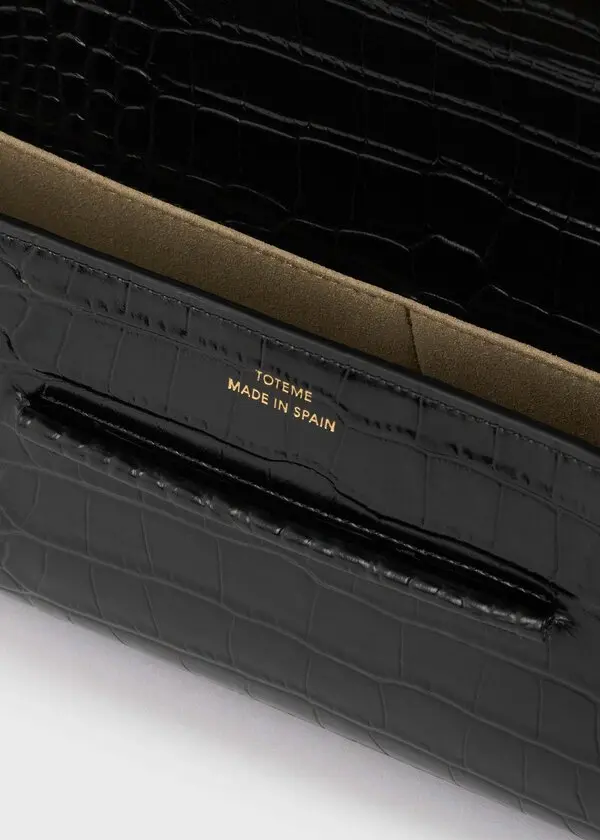 TOTEME Soft Embossed T-clutch Bag - Black