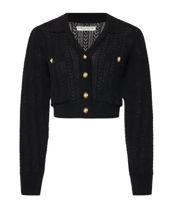 Alessandra Rich Button-up Knitted Cardigan With Collar
