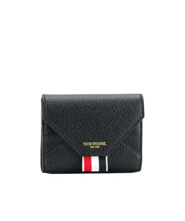 Thom Browne Stripe Detailed Envelope Card Case - Black