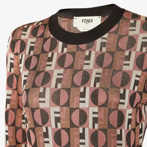 Fendi Optical Print Long-sleeve Mini Dress