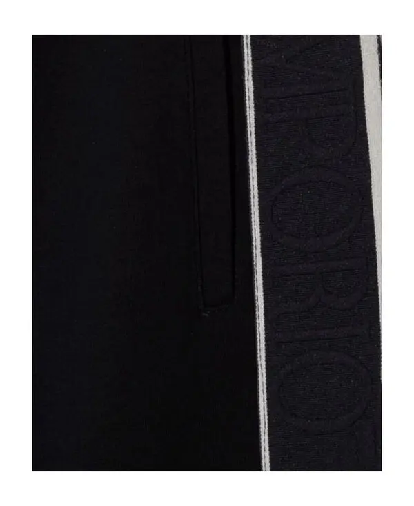Emporio Armani Side-stripe Cotton-blend Track Pants - Navy Blue