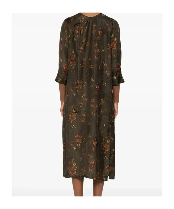 UMA WANG Printed Round Neck Maxi Dress