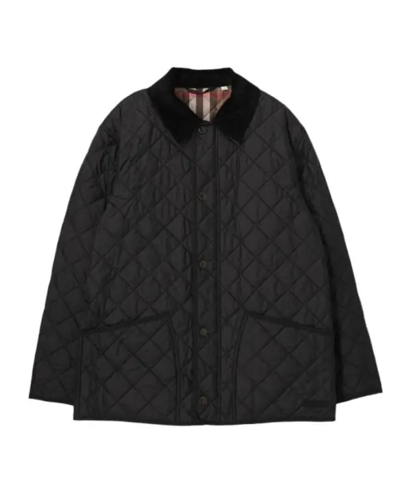 Burberry Quilted Long-sleeve Jacket With Classic Collar