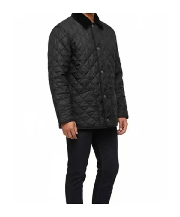 Burberry Quilted Long-sleeve Jacket With Classic Collar