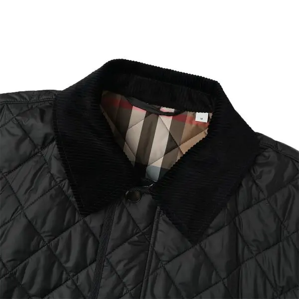 Burberry Quilted Long-sleeve Jacket With Classic Collar