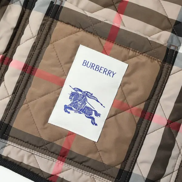 Burberry Quilted Long-sleeve Jacket With Classic Collar