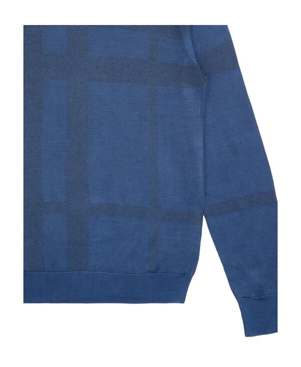 Burberry Plaid Detail Pullover - Blue
