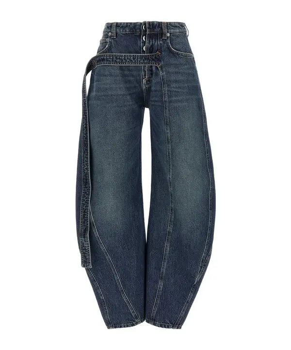JEAN PAUL GAULTIER Blue Denim Strap Jeans - Black