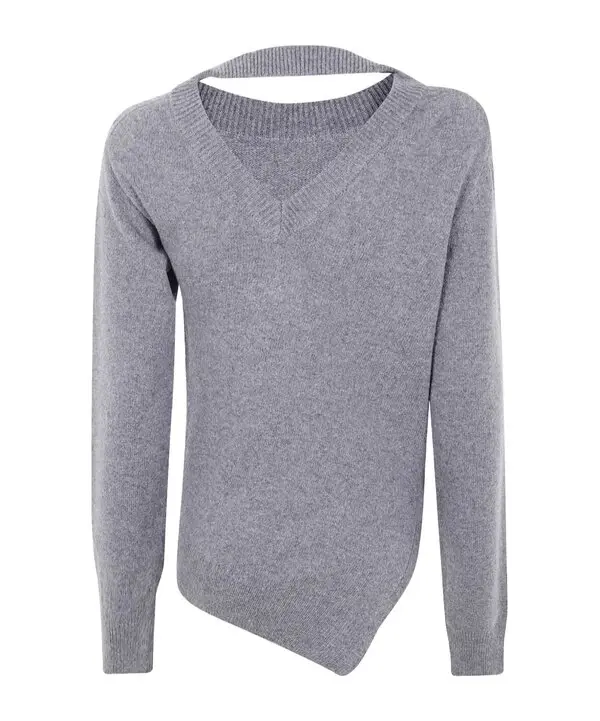RÓHE Deconstructed Two-way Sweater With Open Back - Medium Grey