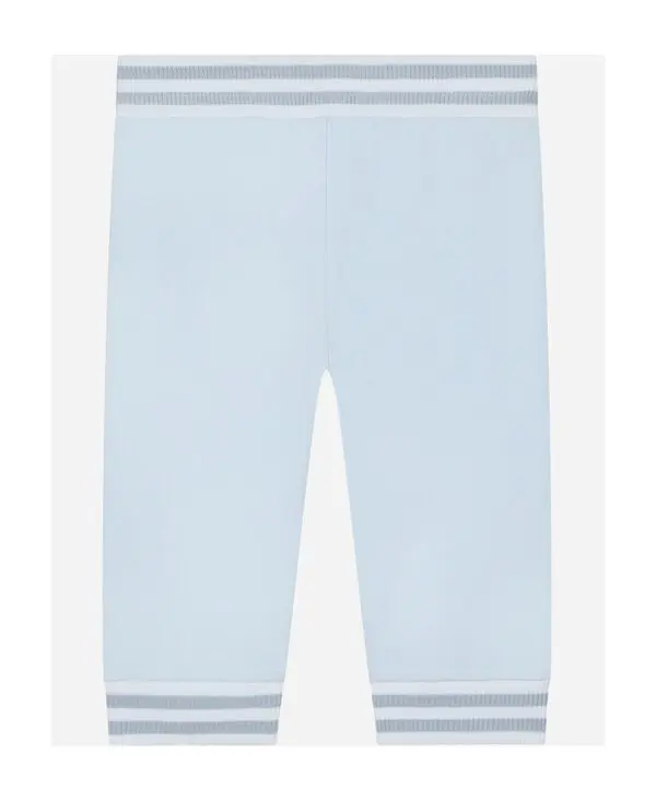 Dolce & Gabbana Logo Embroidered Cotton Track Pants - Blue
