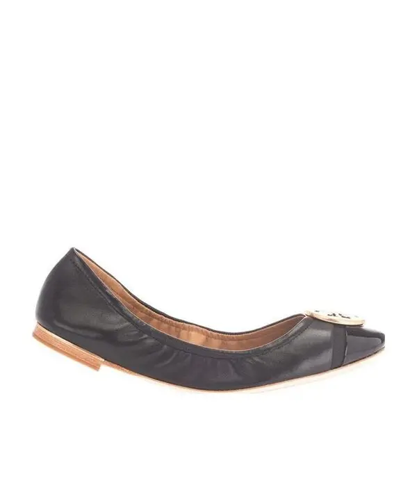 Tory Burch Minnie Ballet Flats With Gold Logo Detail