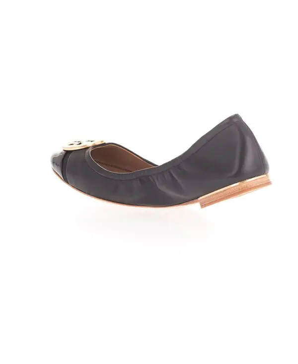 Tory Burch Minnie Ballet Flats With Gold Logo Detail