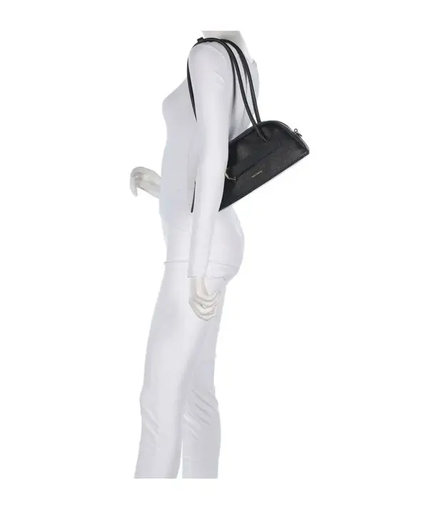 COCCINELLE Logo-lettering Zipped Shoulder Bag - Black