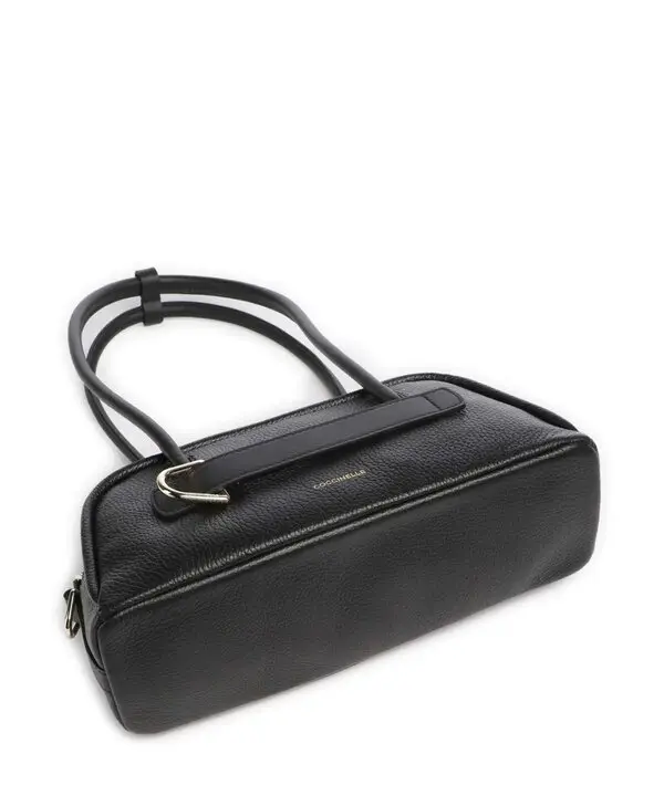 COCCINELLE Logo-lettering Zipped Shoulder Bag - Black