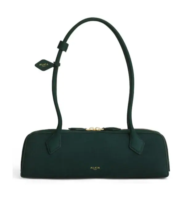 Alaïa Le Teckel Medium Bag In Nubuck - Green