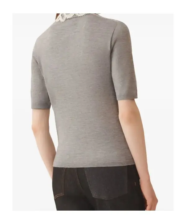 Fabiana Filippi Short-sleeved T-shirt With Lace Collar