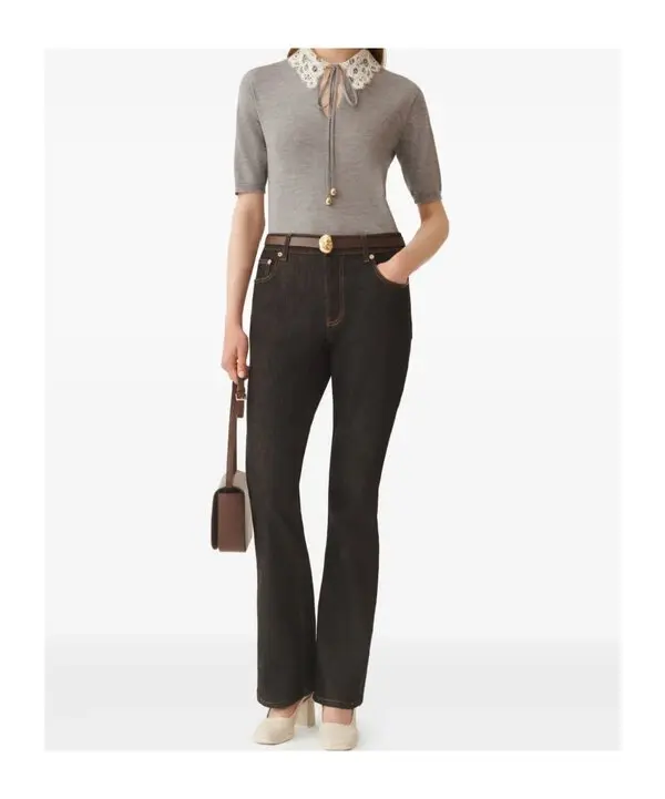 Fabiana Filippi Short-sleeved T-shirt With Lace Collar