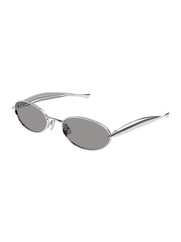 Bottega Veneta Oval Frame Sunglasses - Silver