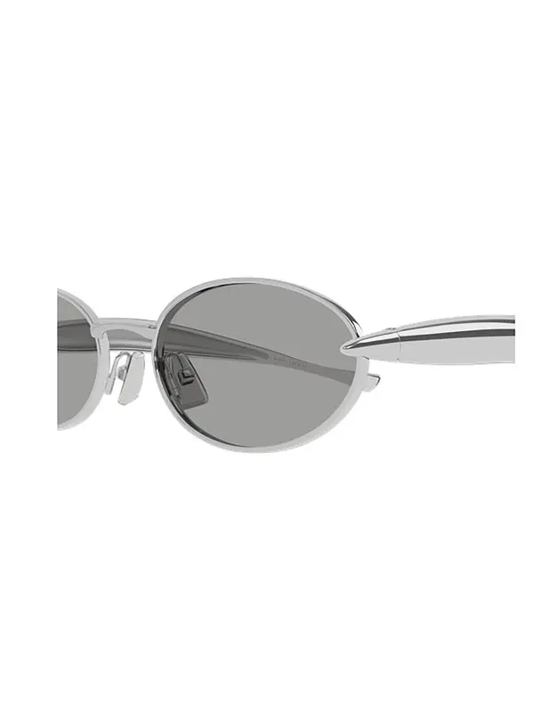 Bottega Veneta Oval Frame Sunglasses - Silver