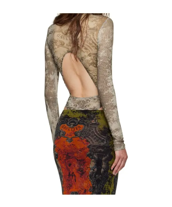 JEAN PAUL GAULTIER Graphic Print Bodysuit