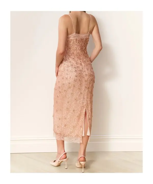 LoveShackFancy Mirrian Embellished Midi Dress