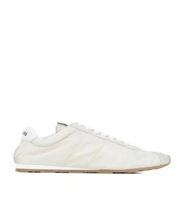 Miu Miu Lace-up Round Toe Sneakers - White
