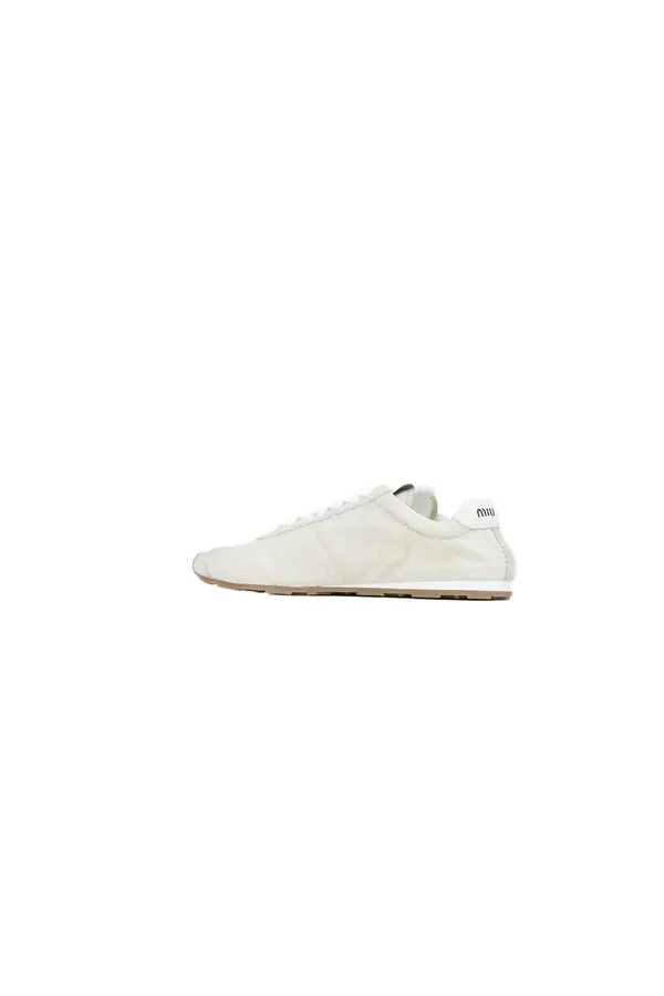 Miu Miu Lace-up Round Toe Sneakers - White