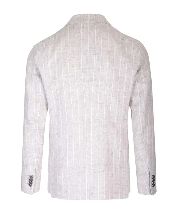 Tagliatore Double-breasted Striped Blazer - White