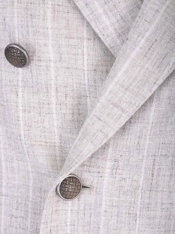 Tagliatore Double-breasted Striped Blazer - White