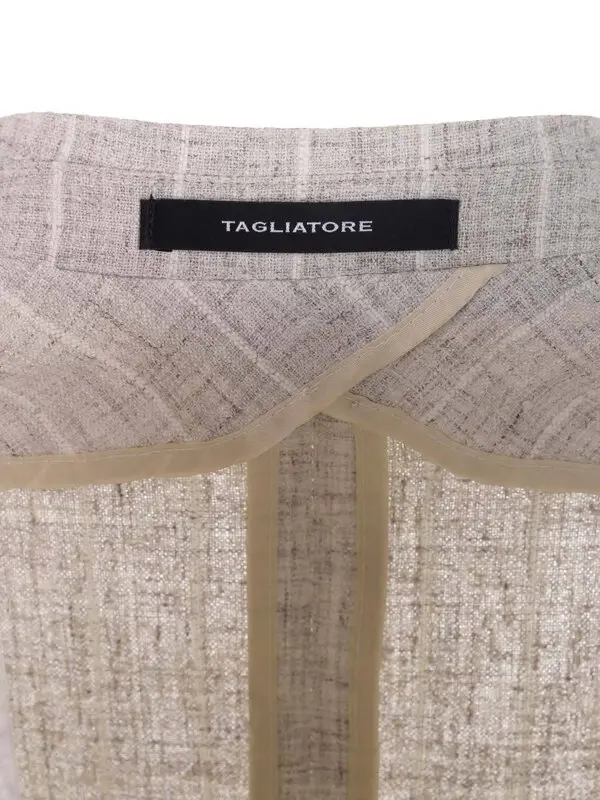 Tagliatore Double-breasted Striped Blazer - White