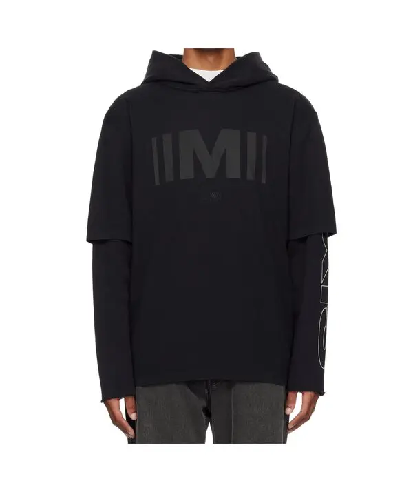 MAISON MARGIELA Graphic-print Hoodie - Black