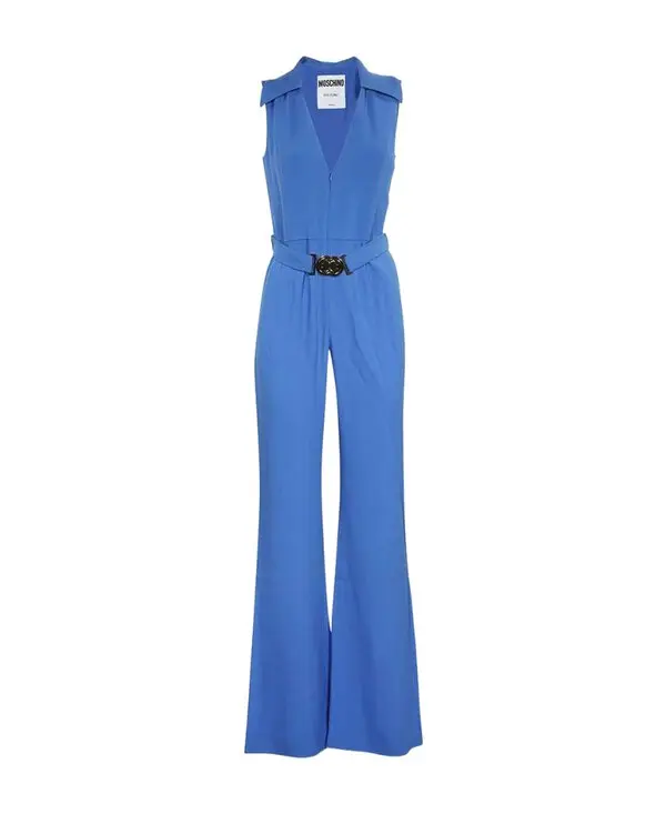 Moschino V-neck Jumpsuit With Belt - Blue