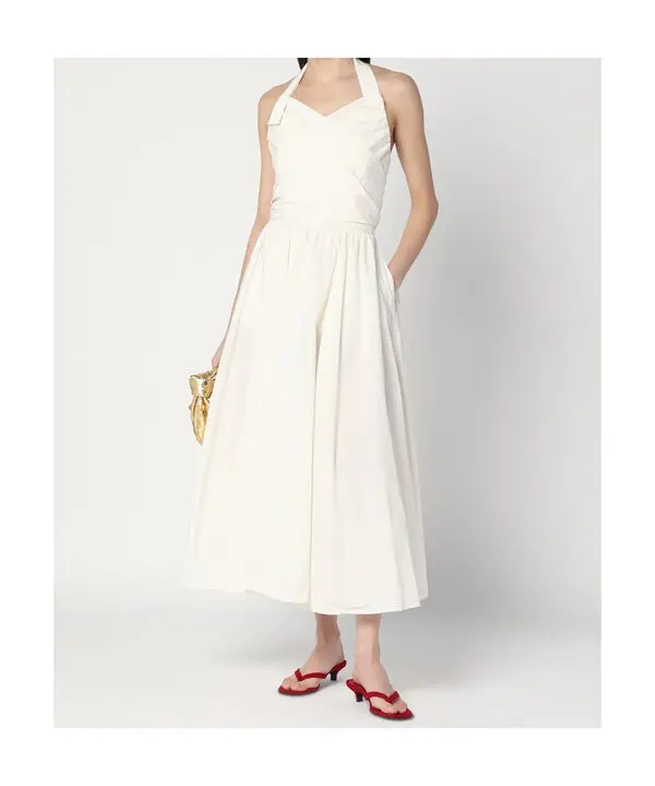 PATOU Halterneck Bow-detailed Sleeveless Dress