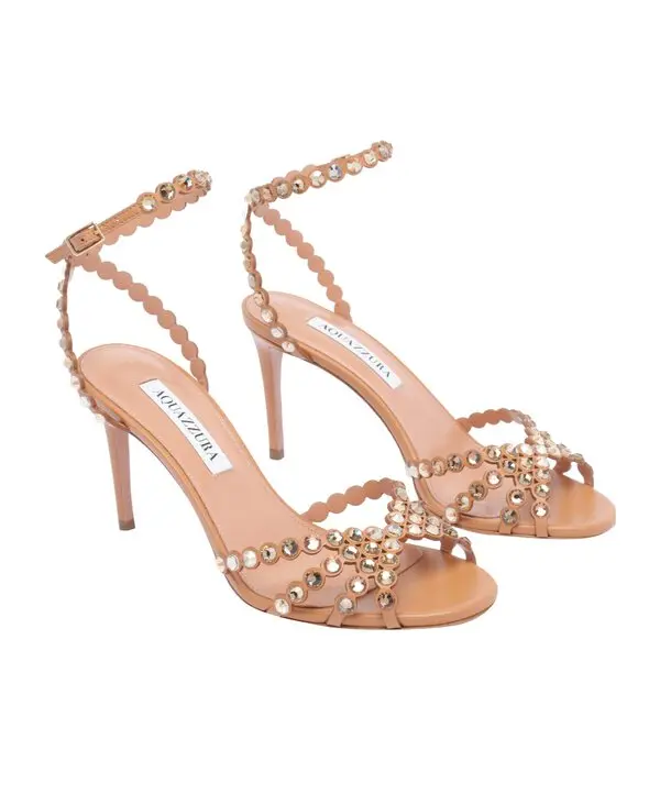 AQUAZZURA Tequila Embellished Stiletto Sandals