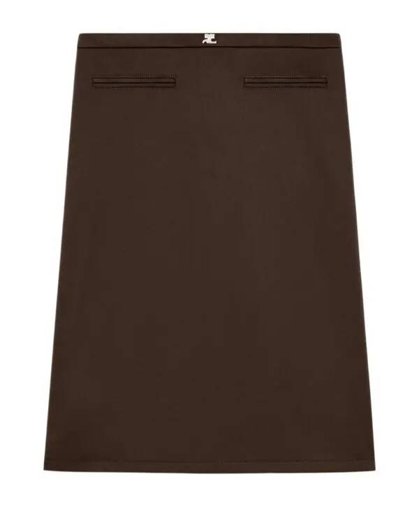 COURREGES Interlock Tracksuit Midi Skirt With Logo Detail - Chocolate