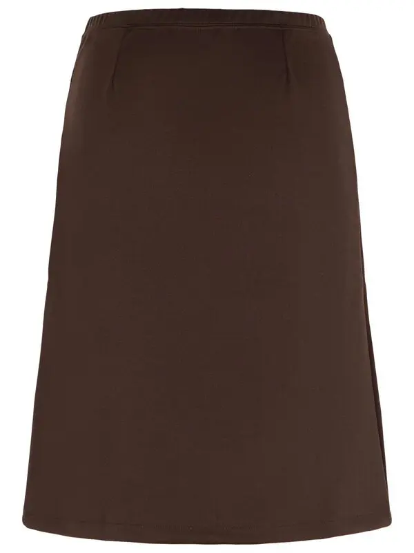 COURREGES Interlock Tracksuit Midi Skirt With Logo Detail - Chocolate