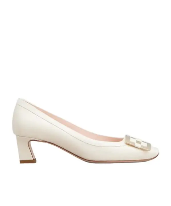 ROGER VIVIER Trompette Pumps In Leather - Cream