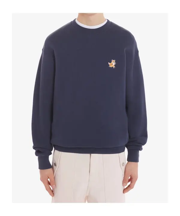 Maison Kitsuné Speedy Fox Patch Crewneck Sweatshirt - Black